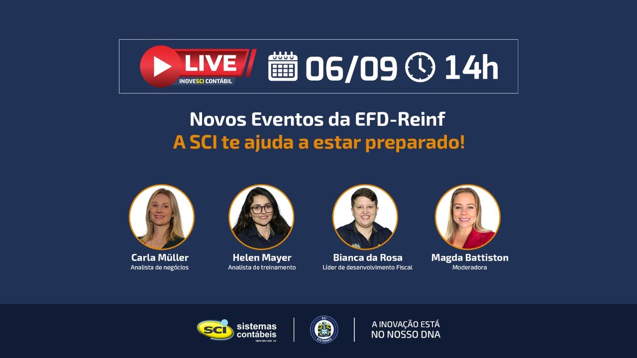 Novos Eventos da EFD-Reinf - A SCI te ajuda a estar preparado! - YouTube