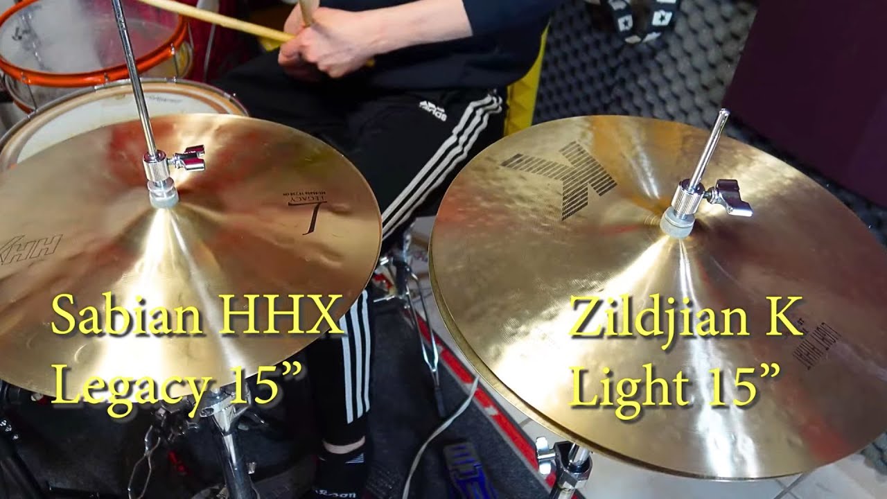 Sabian Legacy HHX 15" Vs Zildjian K Light 15" - YouTube
