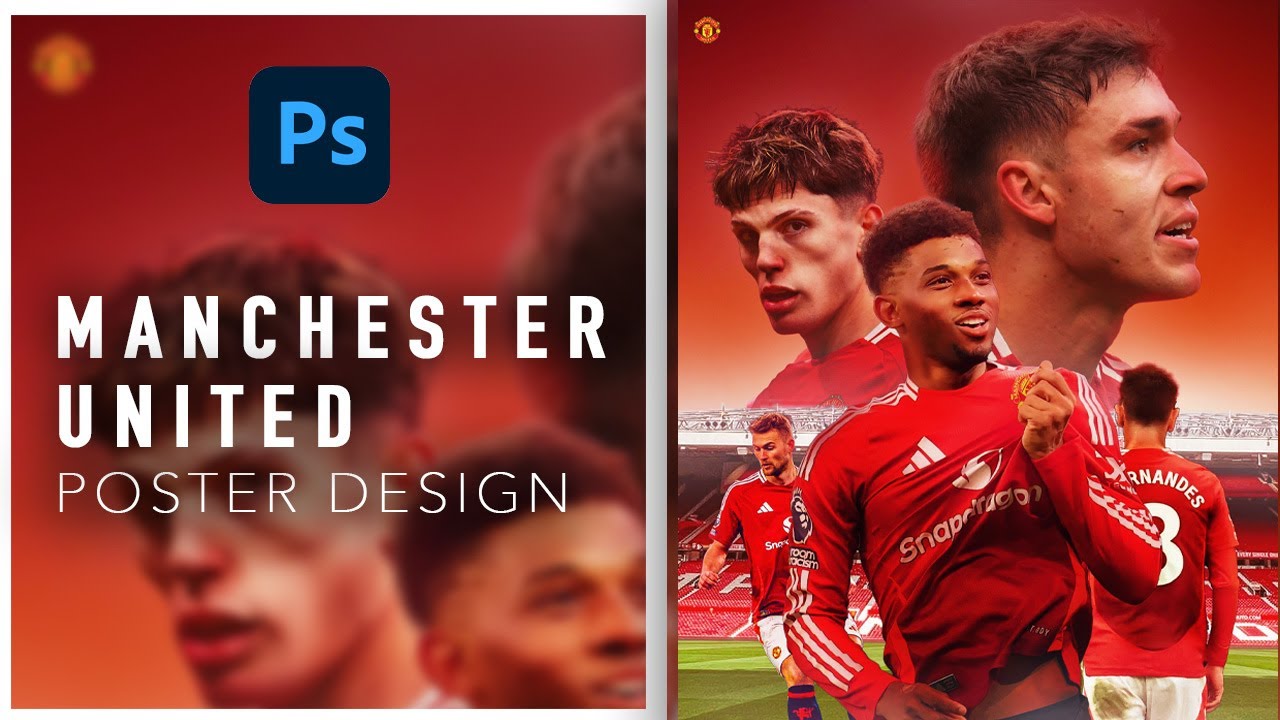 Manchester United Photoshop Design Tutorial | Photoshop Football Design ...