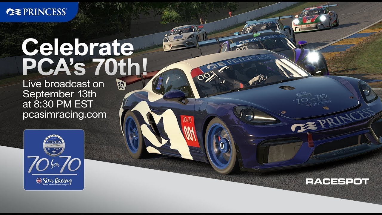 PCA Sim Racing - 70 for 70 Special Event - YouTube