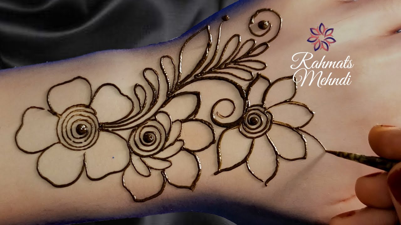 Easy simple Arabic shading mehndi designs-mehandi ka design-Back hand ...