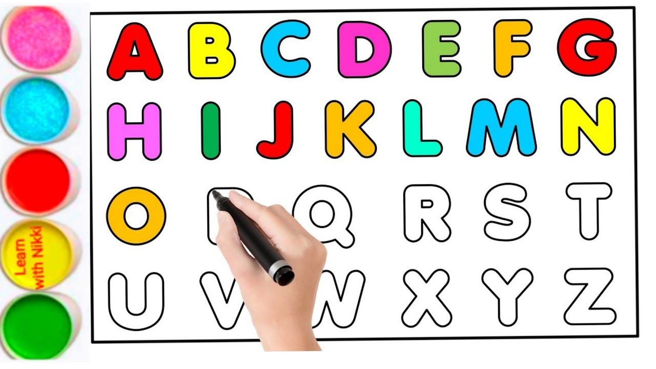 Let's Learn to Draw and Paint Alphabet Letters ABCDEFGH for kids ...