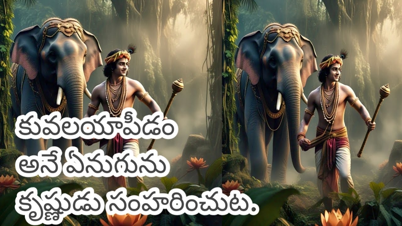 Potana Maha Bhagavatam పారాయణం | కువలయాపీడం అనే ఏనుగును కృష్ణుడు ...
