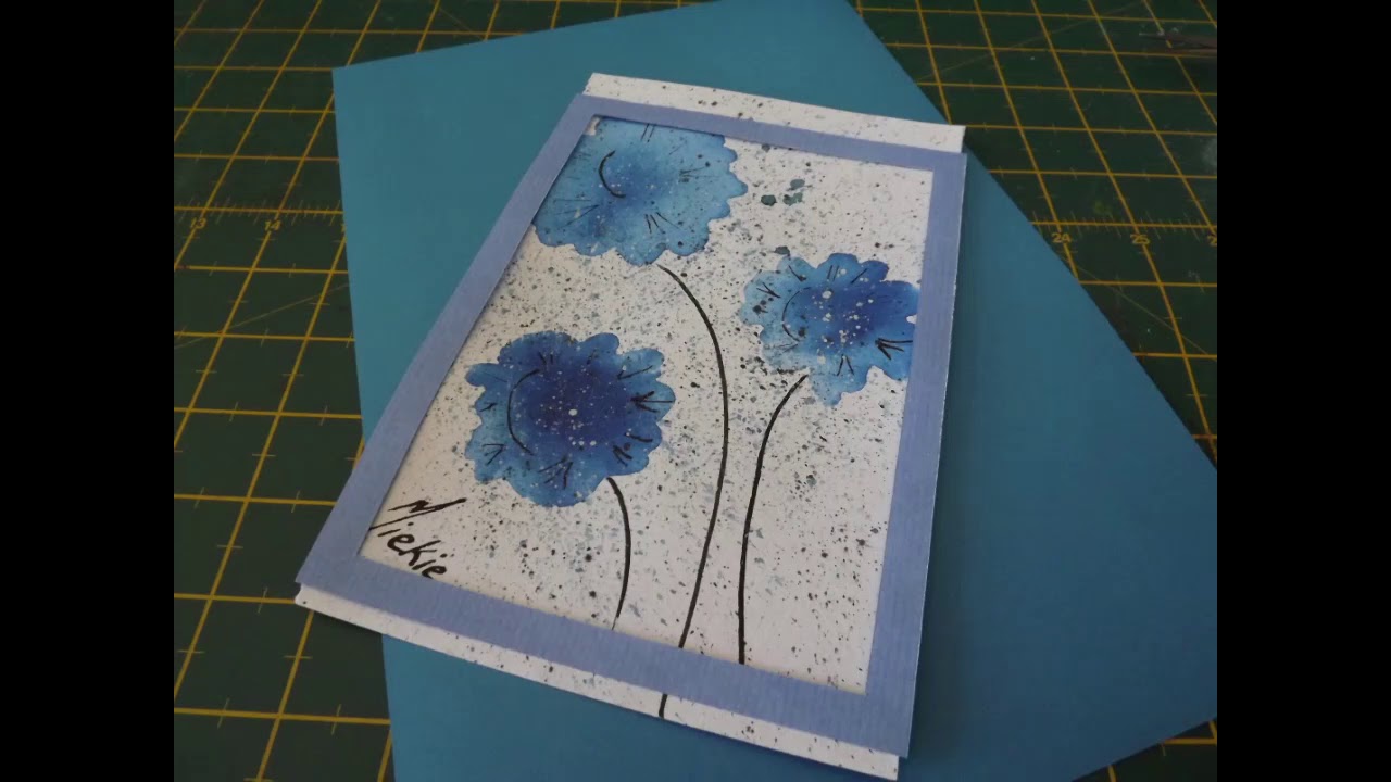 Watercolours & Ink Blue Flowers - YouTube