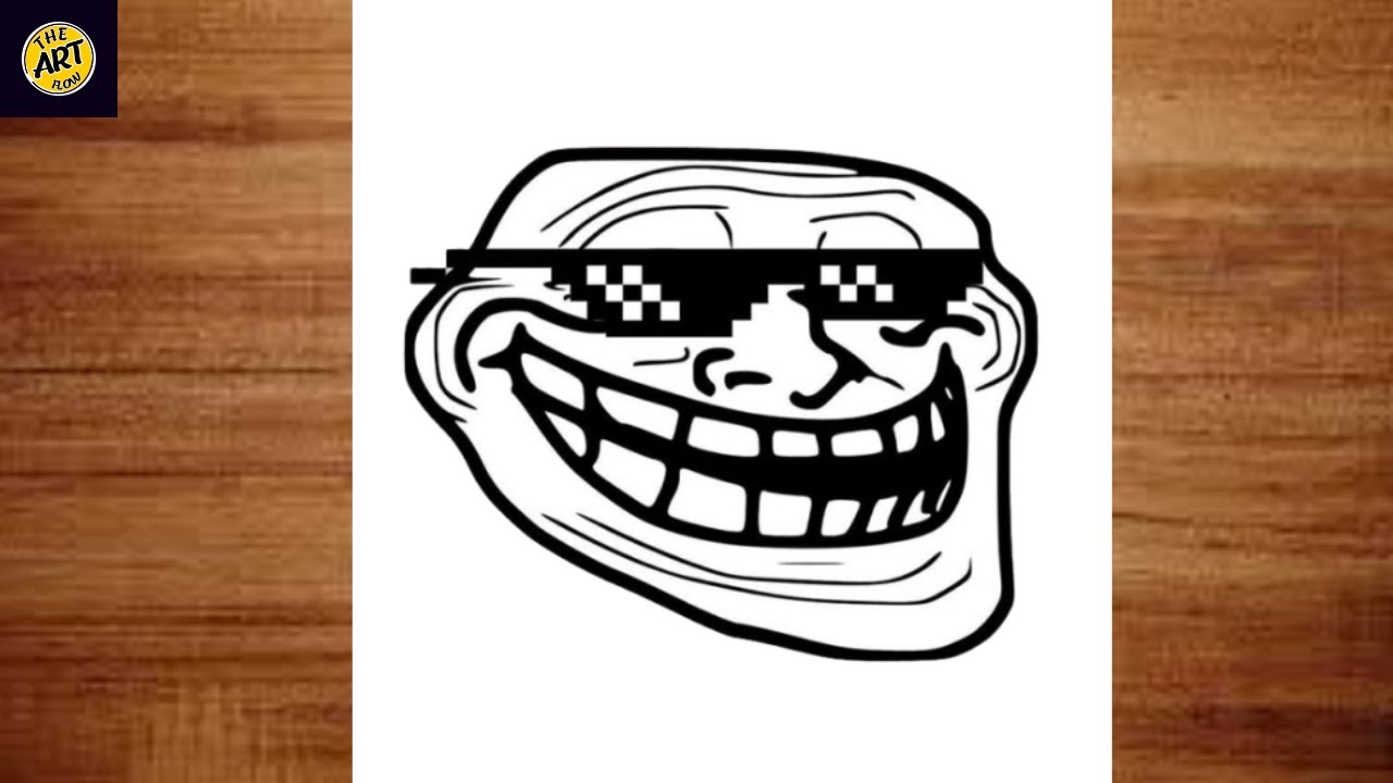 How to draw a Troll Face | Creepy drawing tutorial #trollface - YouTube
