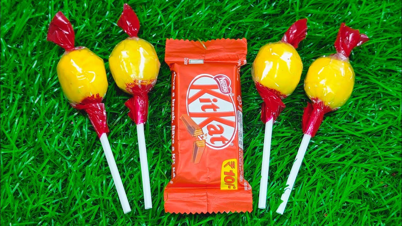 Kit Kat & Yummy Rainbow Candy Lollipop Unpacking Satisfying ASMR Videos ...