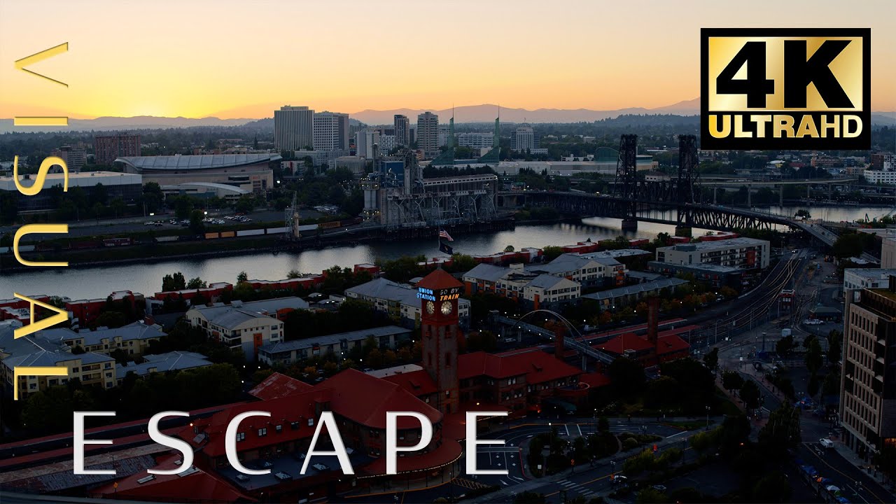 4K Aerials of Portland at Sunset and Night | Drone City Skyline - YouTube