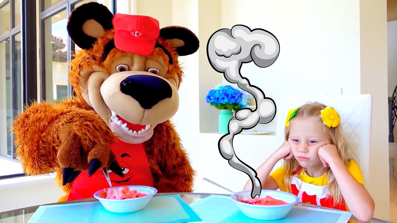 Nastya and the Bear funny story for kids - YouTube
