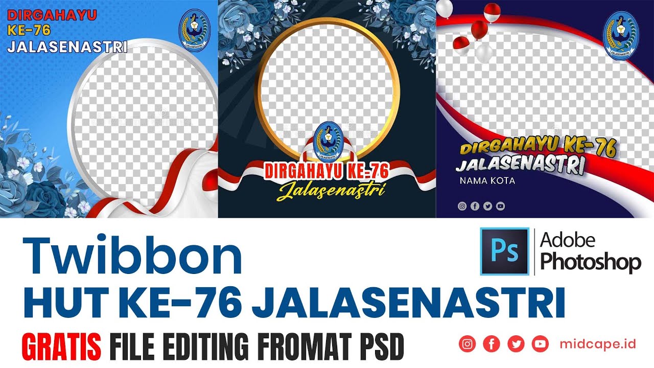 How to make Twibbon HUT Jalasenastri I Photoshop Tutorial I Free Desain ...