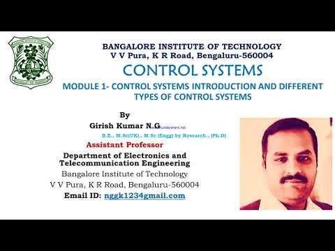 DIFFERENT TYPES OF CONTROL SYSTEMS INTRODUCTION- MODULE 1 CONTROL ...