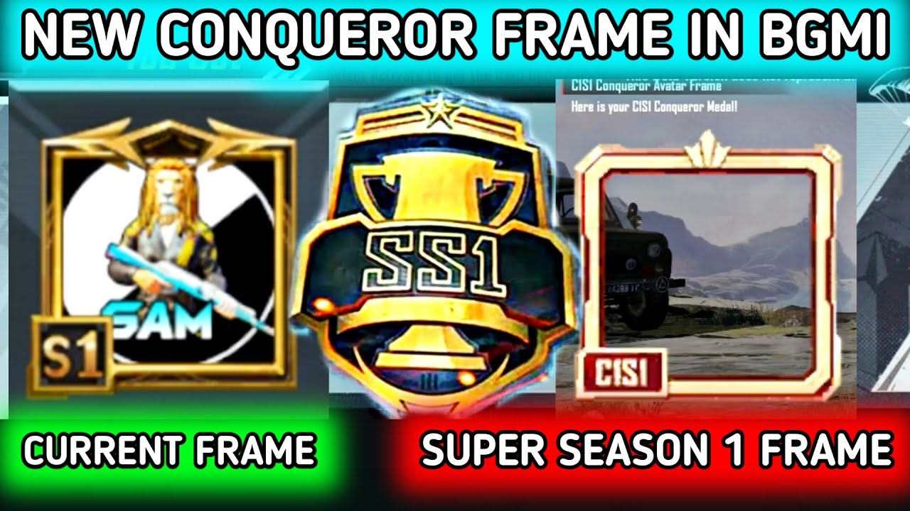 NEW CONQUEROR FRAME IN BATTLEGROUND MOBILE INDIA 🔥 SUPER SEASON 1 BGMI ...