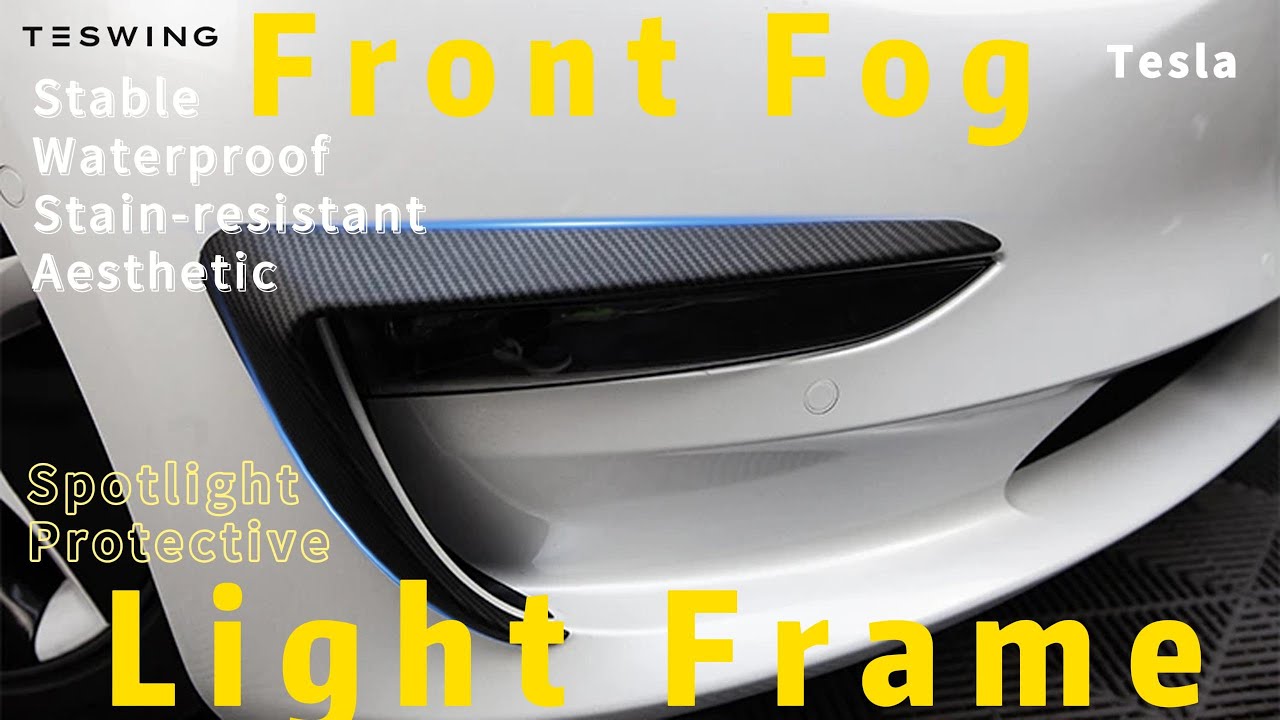 How to Quickly Install Tesla Carbon Fiber Front Fog Light Frame ...