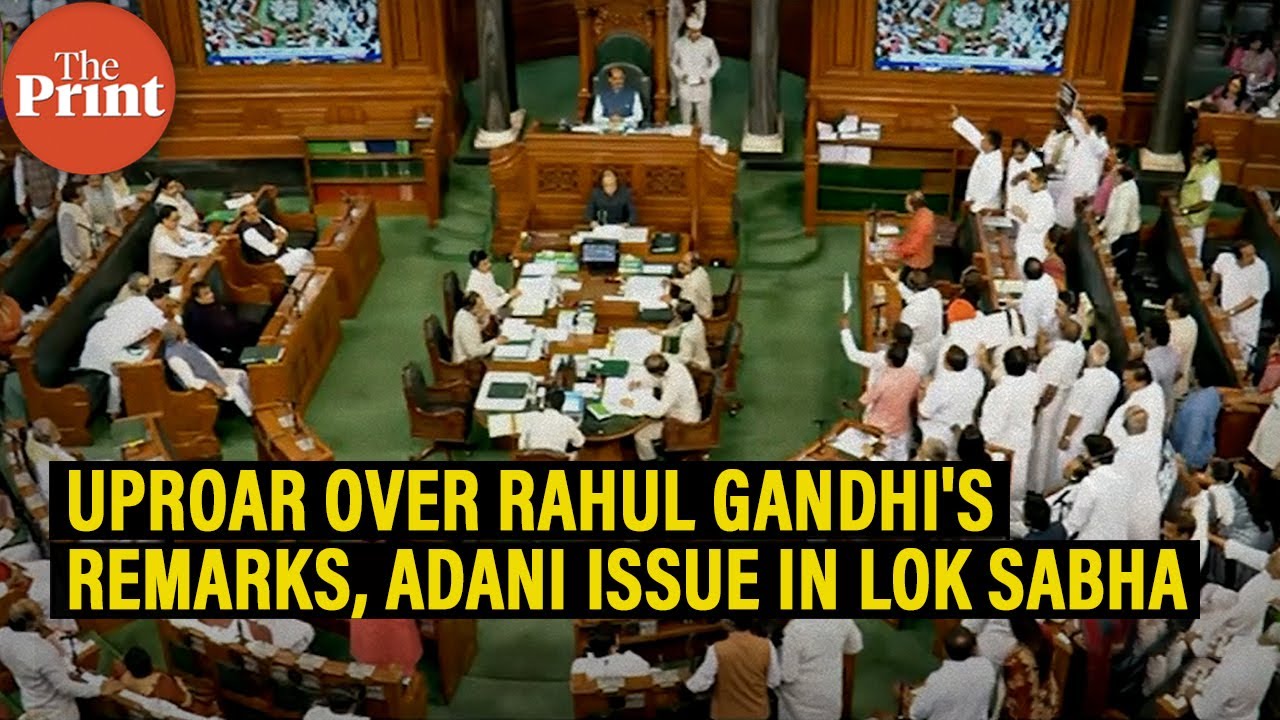 Lok Sabha adjourned amid uproar over Rahul Gandhi's 'democracy under ...