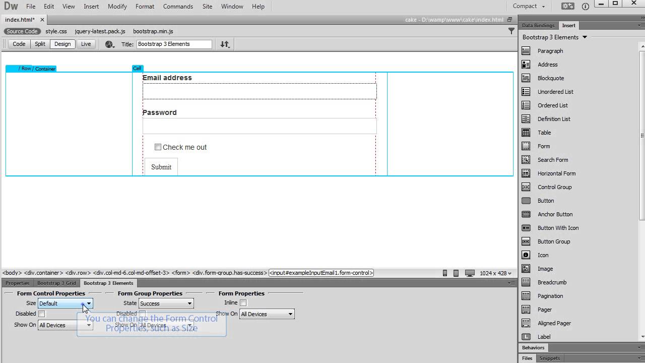 Using DMXzone Bootstrap 3 Form Elements YouTube Using DMXzone Bootstrap 3 Form Elements YouTube