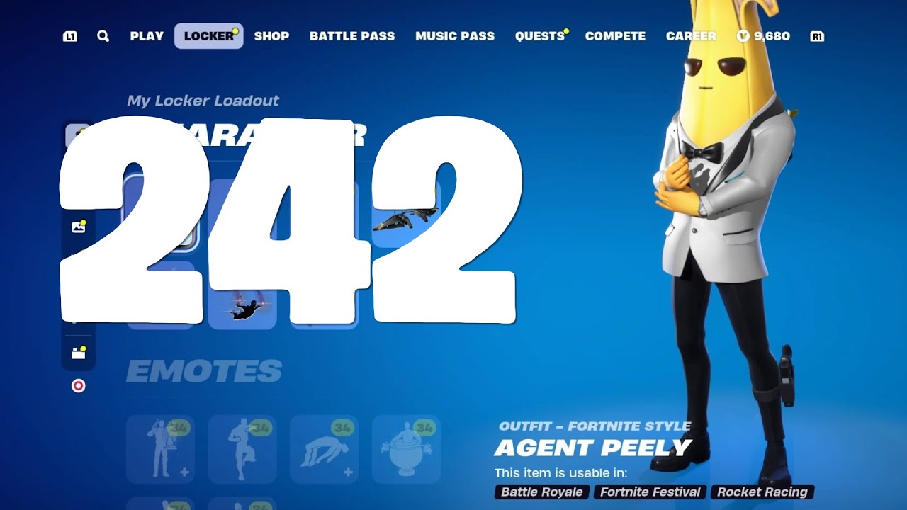 Getting a win with every skin i own 242 (agent peely) - YouTube