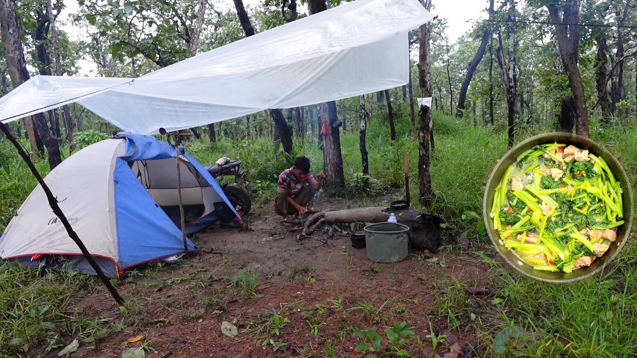 Tent in Tuol Tapok and sleep there for four days and three nights, solo ...