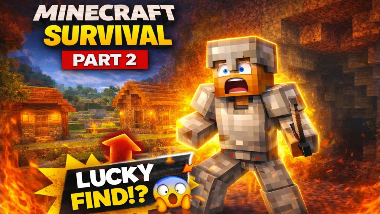 Minecraft Survival Part 2 😱 | Iron Upgrade & Village Found! - YouTube
