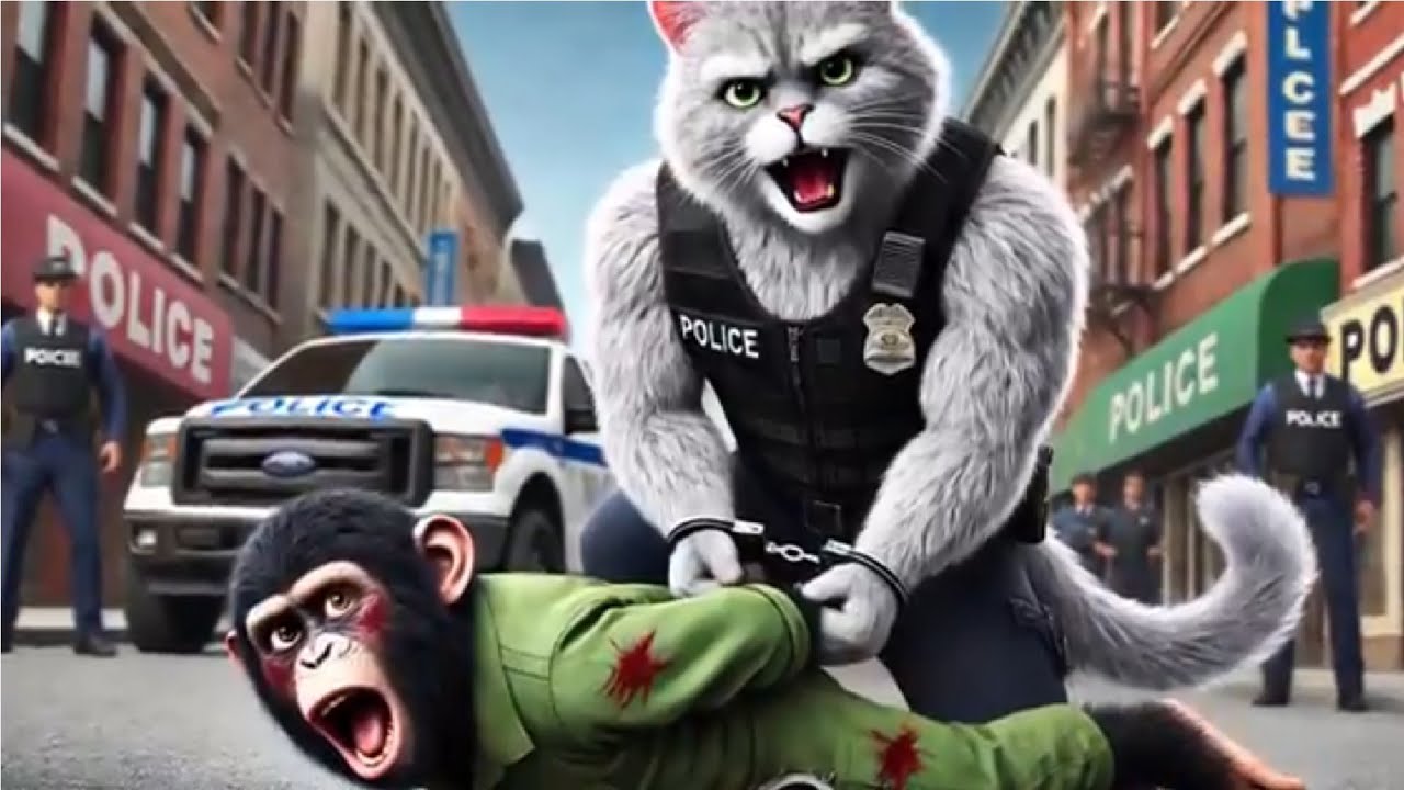 Terror Monkey and Cat Family - YouTube