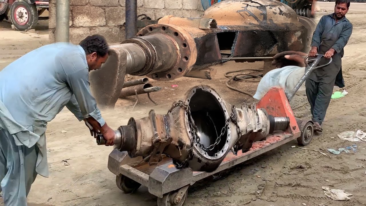 How Reconditing of Rear Axle | Process of Repairing Broken Rear Wheel ...