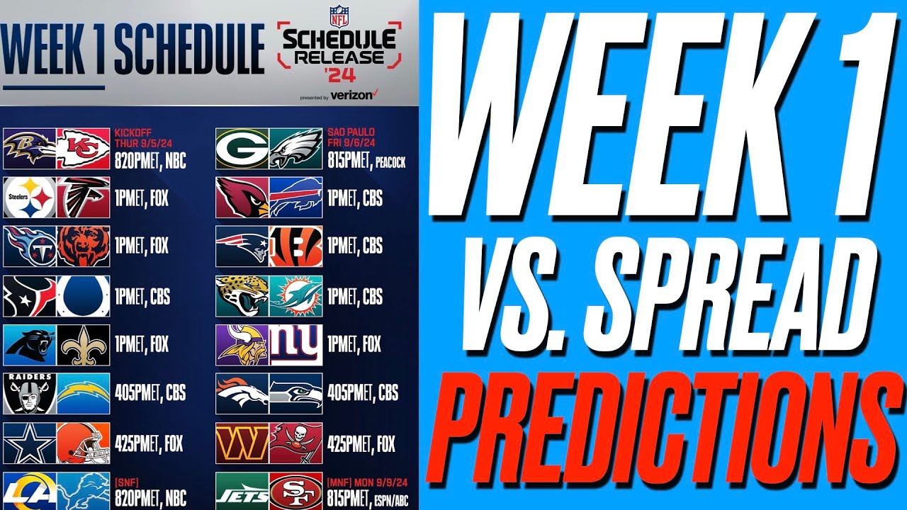 NFL Predictions for EVERY WEEK 1 GAME 2024 VS The SPREAD - YouTube