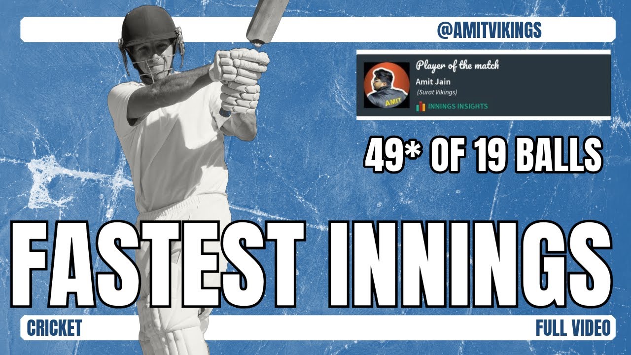 Fastest Innings 49 IN 19 Balls against Urban Blasters @amitvikings ...