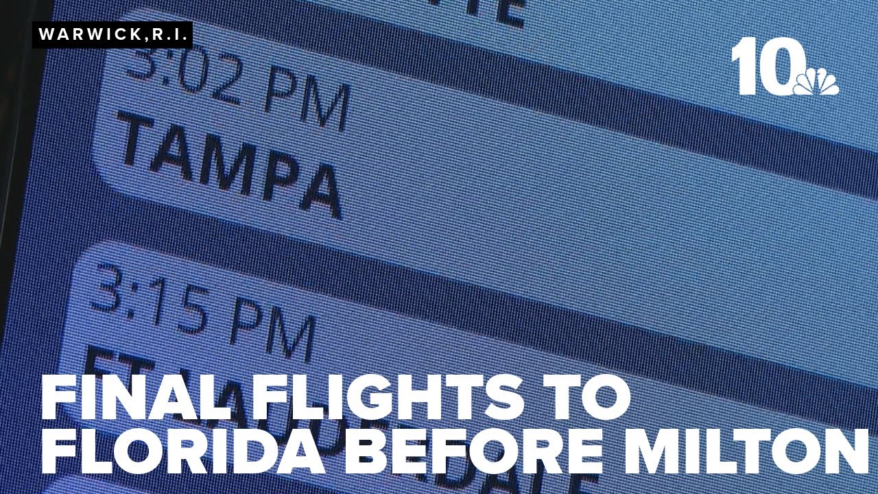 Final flights to and from Florida at TF Green Airport ahead of Hurricane Milton - YouTube