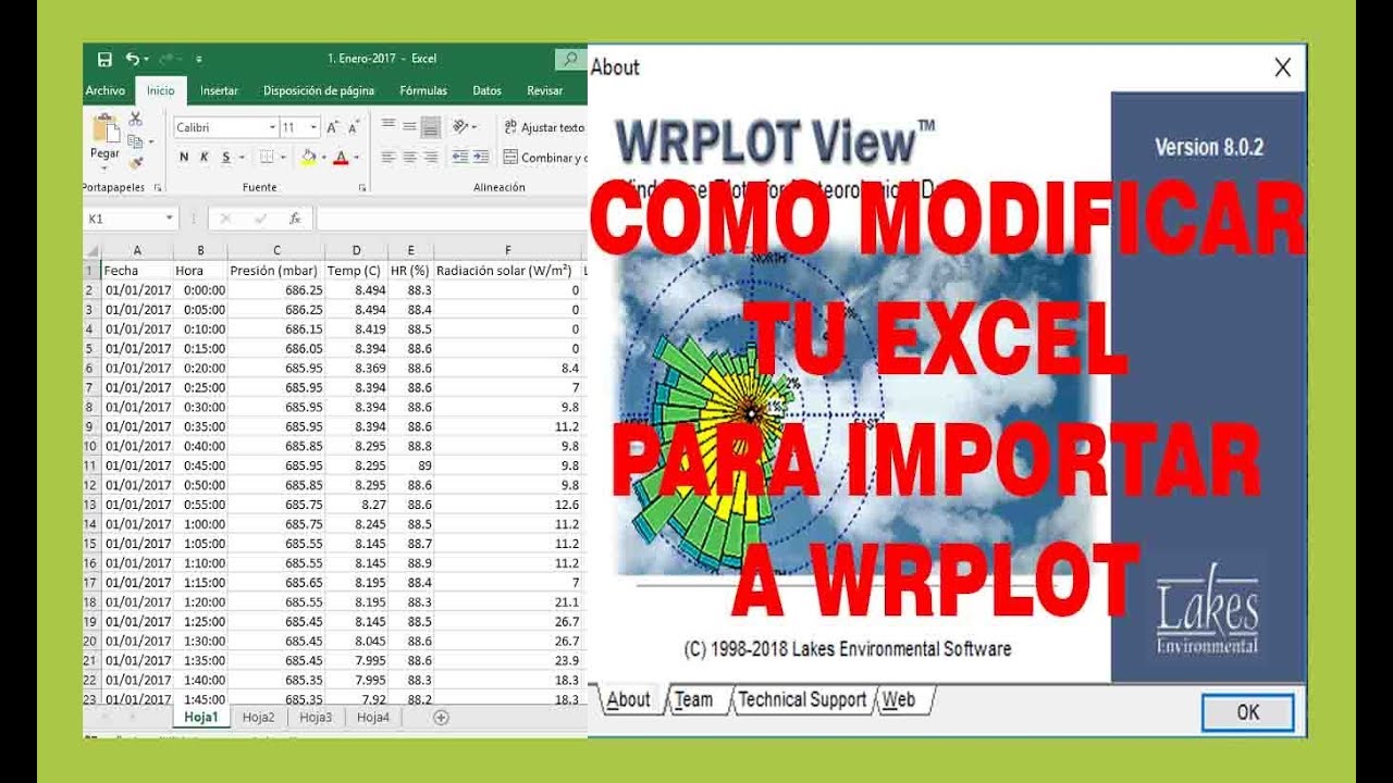 Tutorial de como editar tu excel para importar a WRPLOT |Rosa De Viento| - YouTube