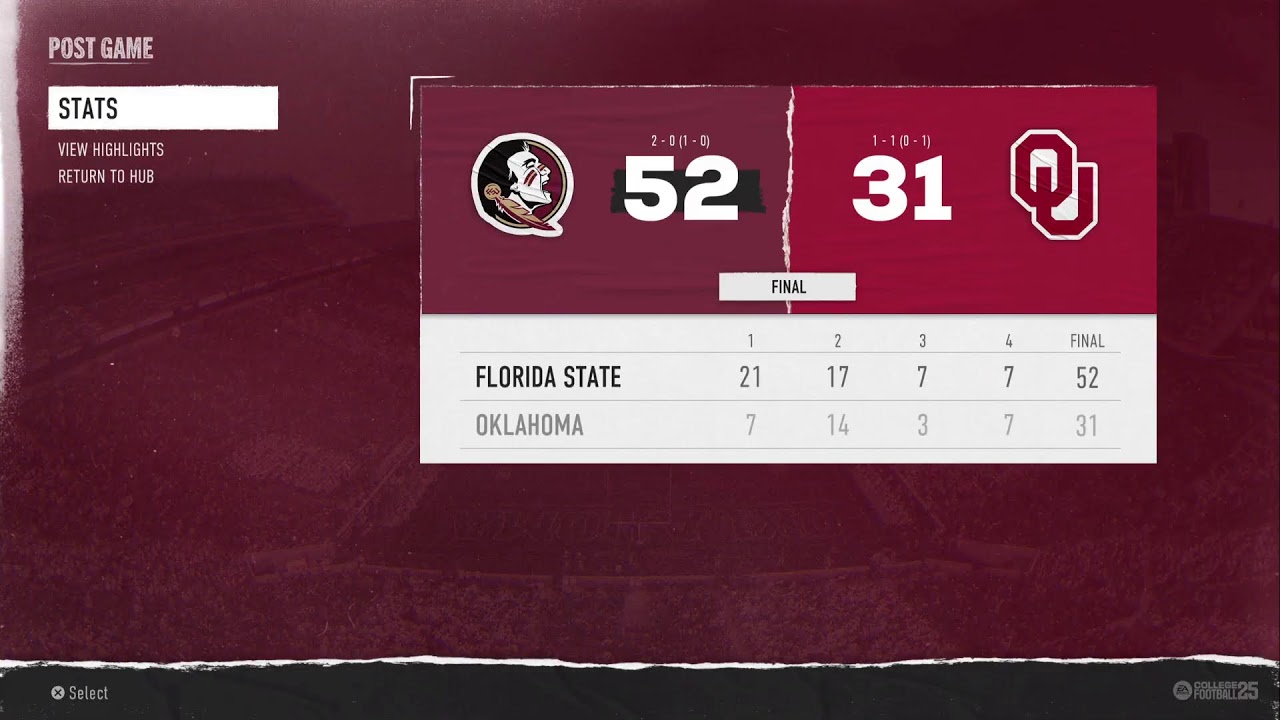 FDC Universe Week 2 - #6 FSU vs #5 Oklahoma - YouTube