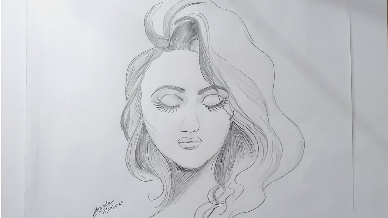 How to draw girl face | Girl face drawing easy step by step |girl face ...