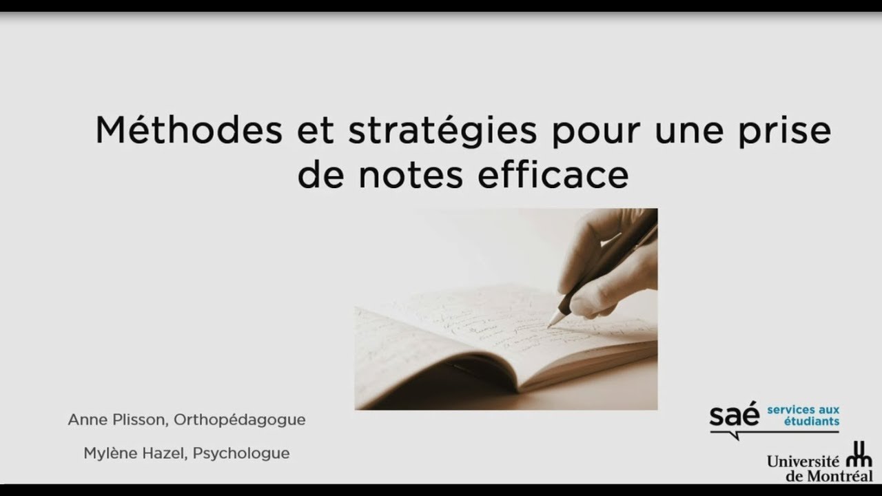 Comment prendre des notes efficacement pendant ses études à l'UdeM ...