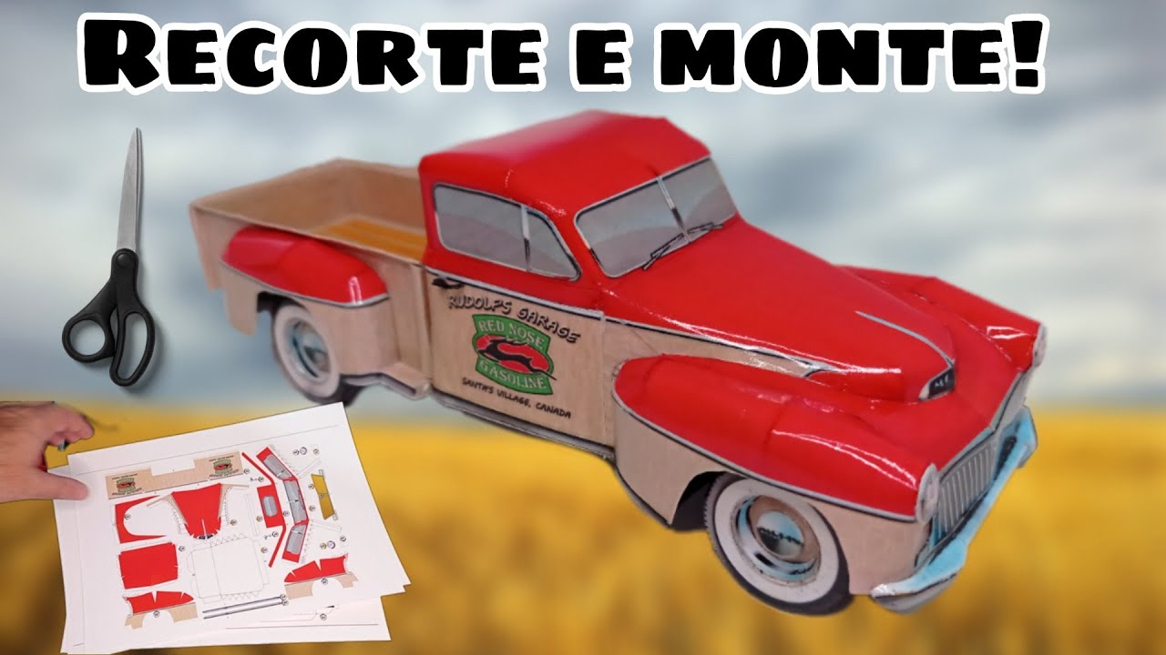 Miniatura de caminhoneta em Papercraft, Pick-up Morin 1945, Passo a ...