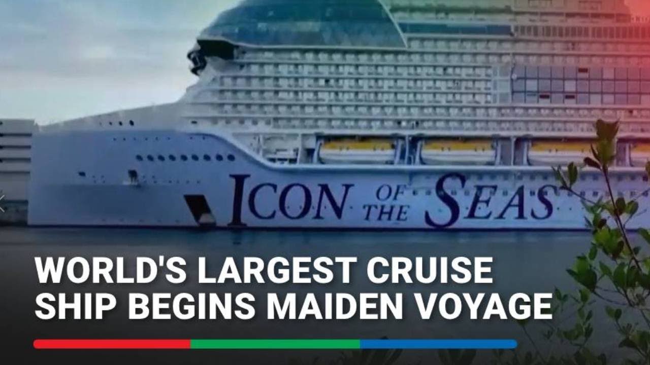 Drone video: World's largest cruise ship begins maiden voyage | ABS-CBN ...