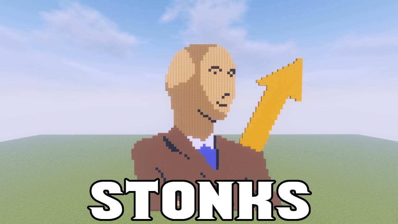 Stonks [MEME] - Minecraft Pixel Art [#203] - YouTube