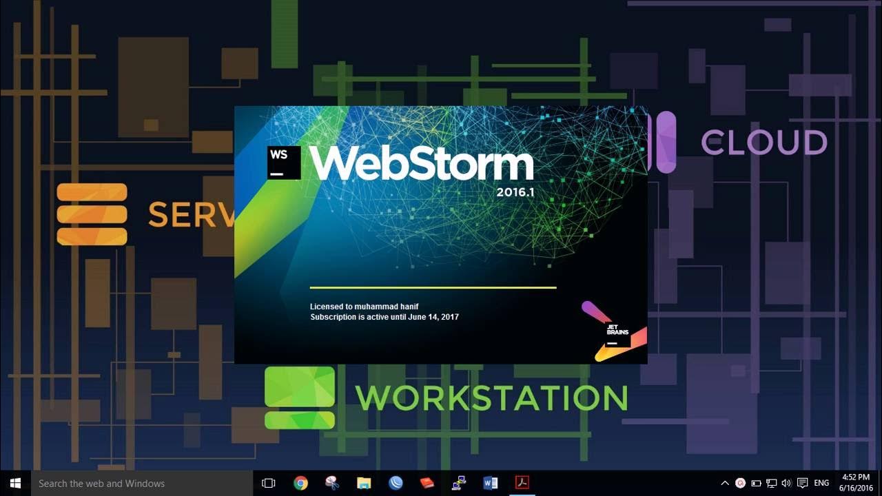 Hello world in node js (JetBrains WebStorm) - YouTube