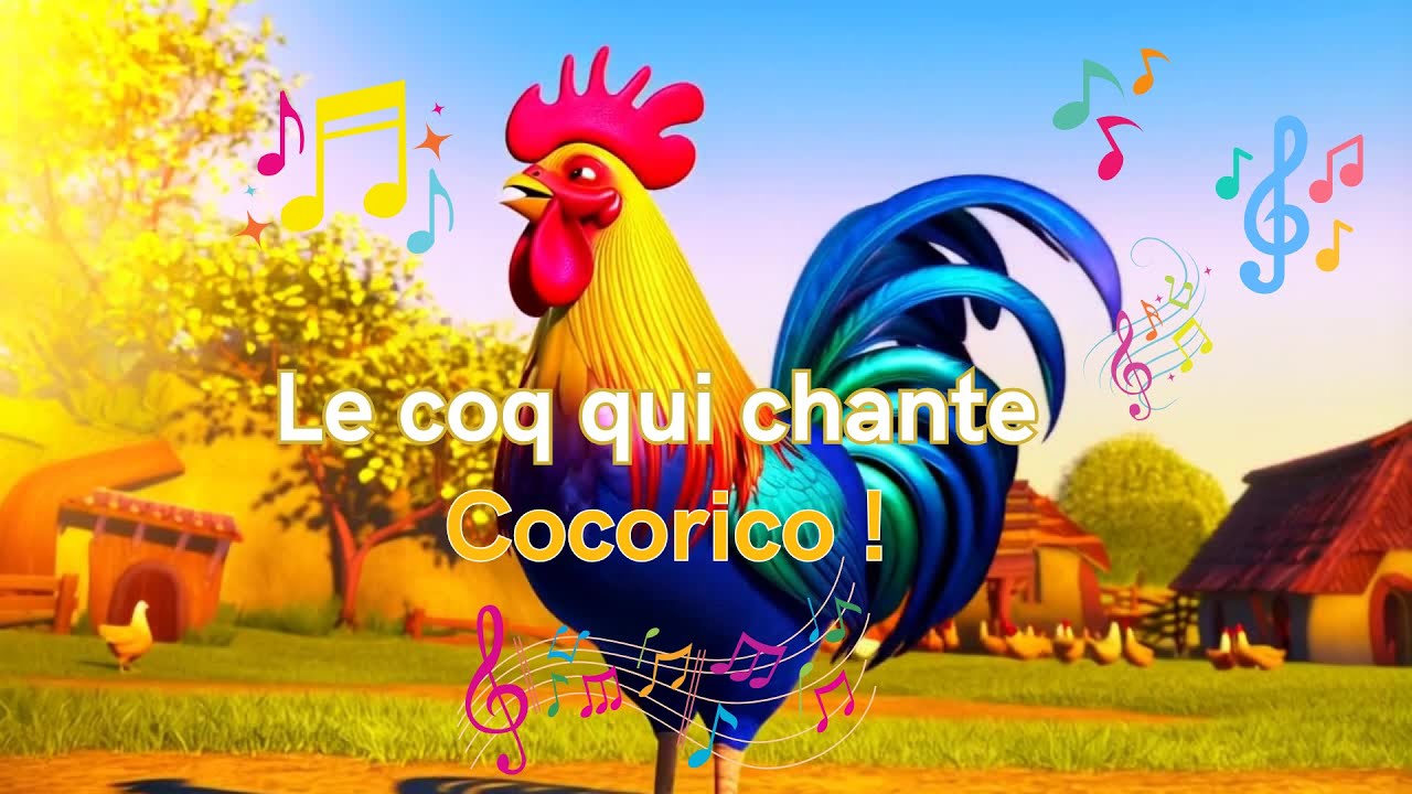 Chanson Pour Enfants 🎵 Le Coq Qui Chante, Cocorico ! 🐓- Comptine ...