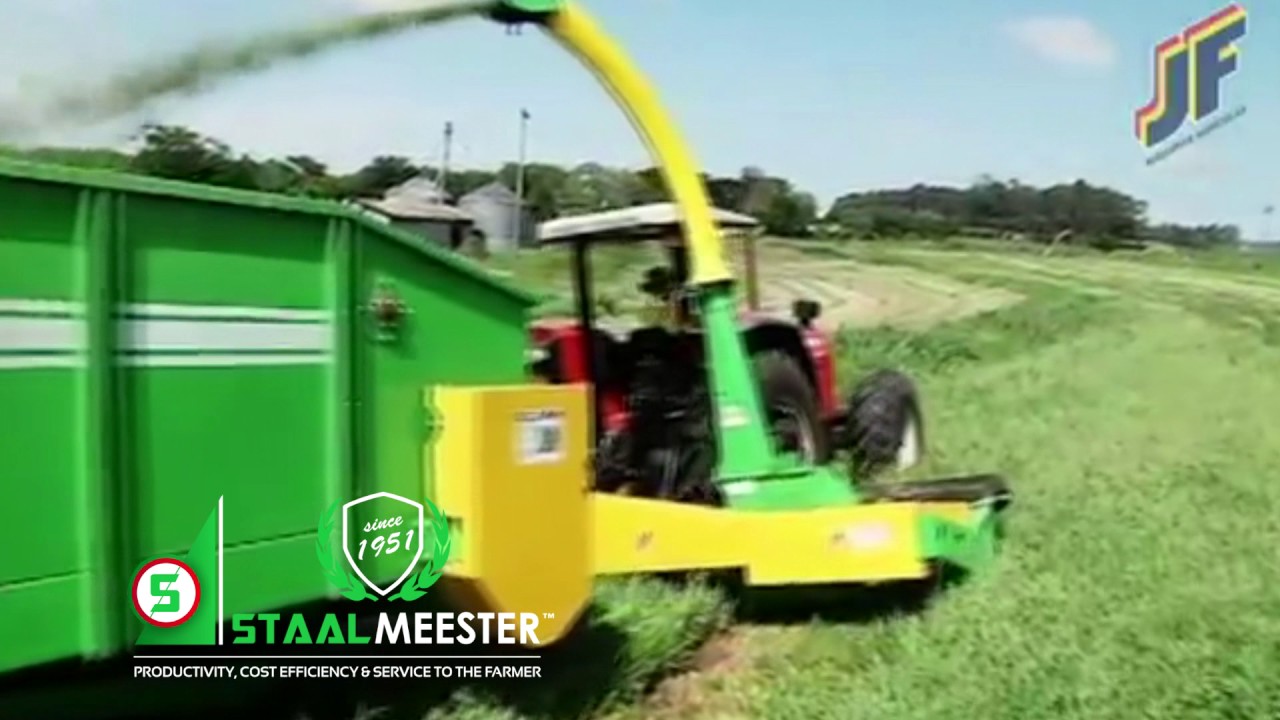 JF C-120 Single row forage harvester with JF 1300 mower head demo video ...