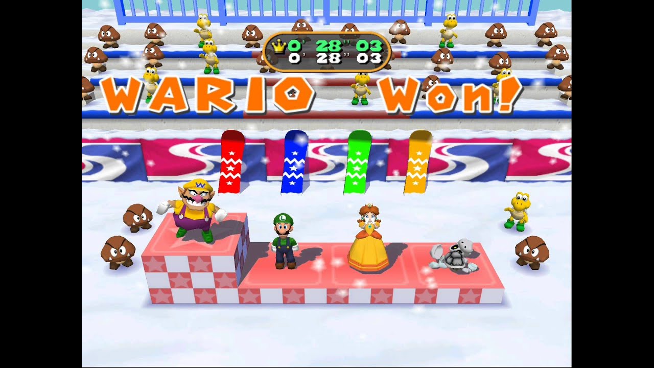 Mario Party 7 minigame: Snow Ride 60fps - YouTube