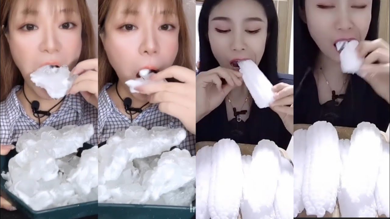 ASMR Hard Ice ChUnKs Eating with crunchy sounds #kuaishou - YouTube