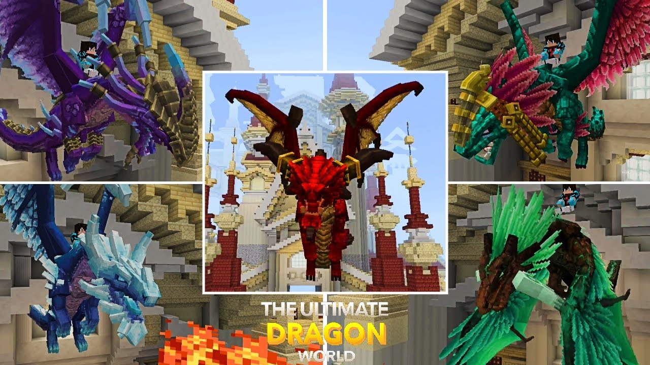 THE ULTIMATE DRAGON WORLD || Addon de Dragones para Minecraft PE - YouTube