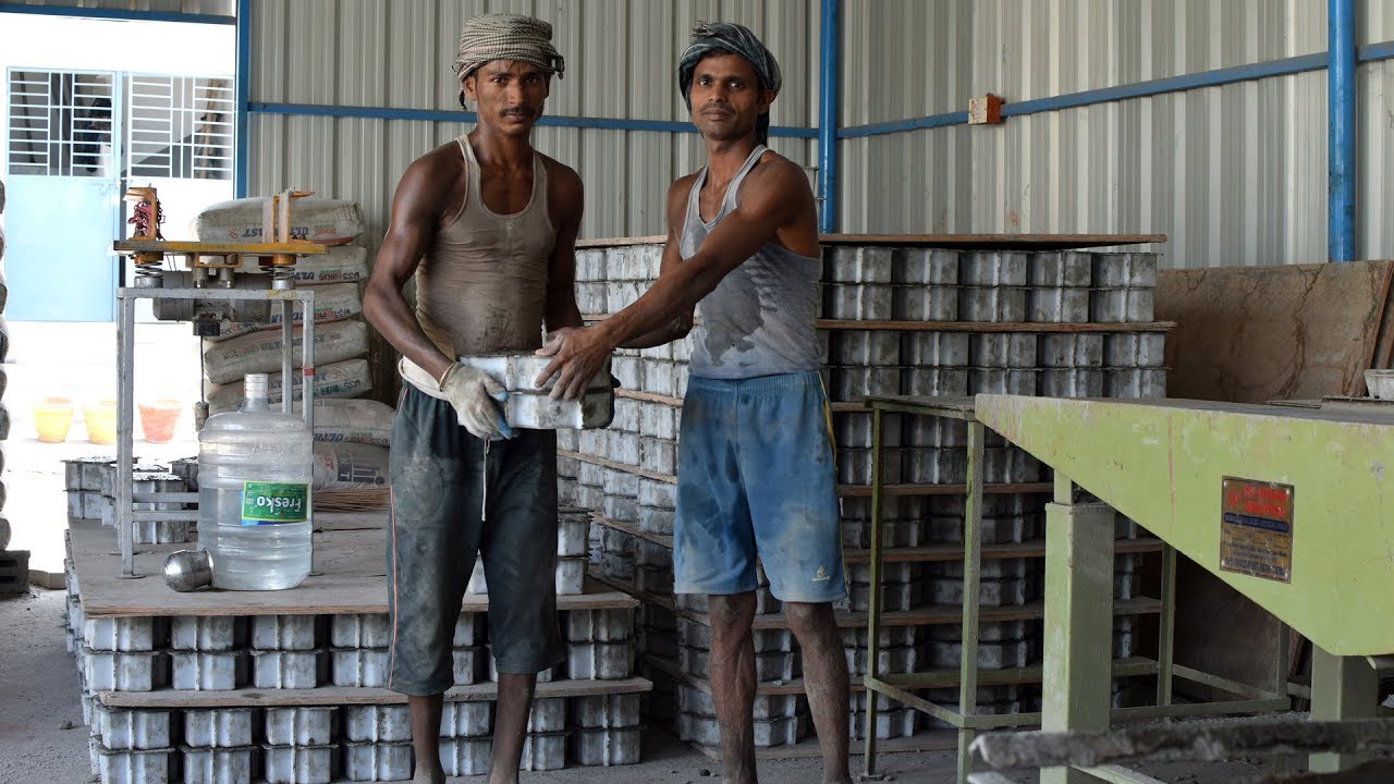 Concrete Paver Block Making Process in India | Paver Block ...