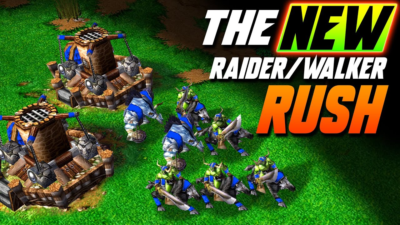 Playing the new Raider Rush with Walkers (in the wrong matchup!) - WC3 - Grubby - YouTube