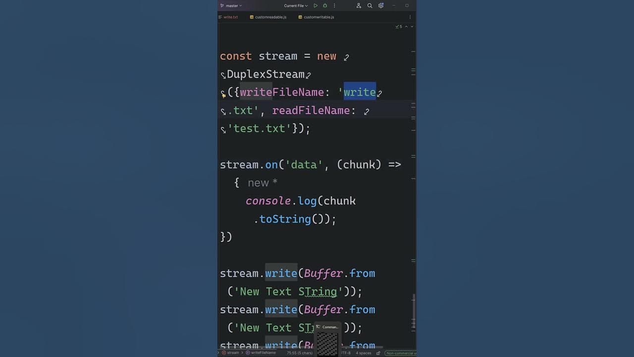 Check output for the Duplex stream how it works as readable and writable in NodeJS - YouTube