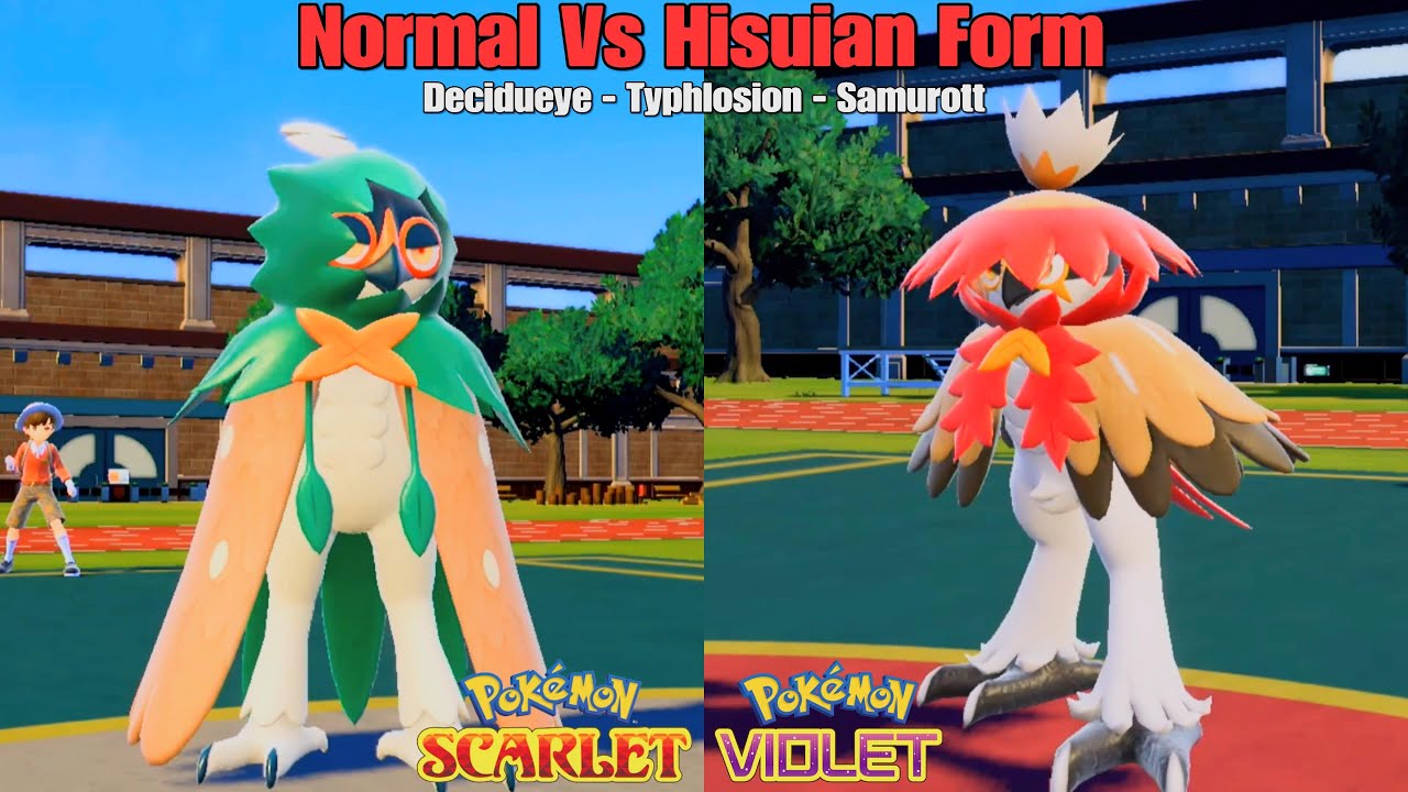 Pokémon Scarlet & Violet - Normal & Hisuian Form - Decidueye Typhlosion ...