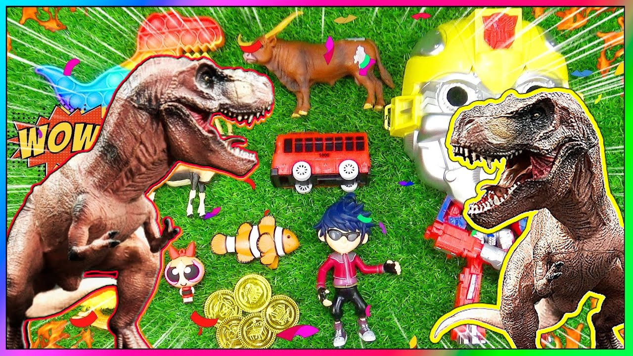 Hunting Found Jurassic World Evolution 2 T-rex Atrociraptor Robot Transformers 5 Nemo Fish - YouTube