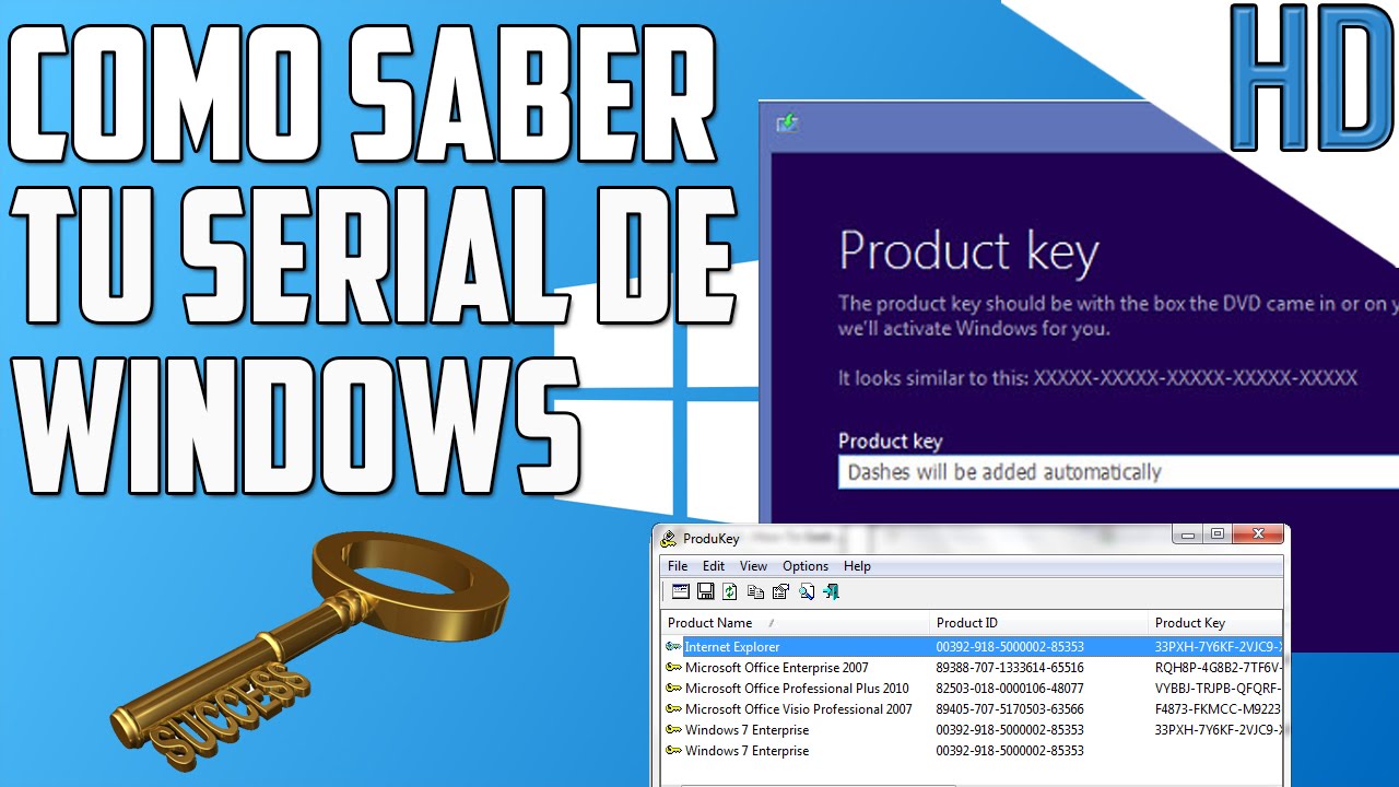 Como saber tu Serial de instalacion o Key de tu Sistema operativo ...