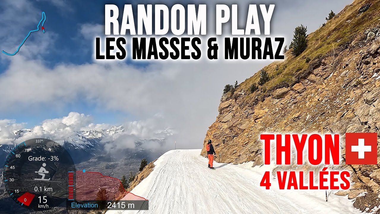 [4K] Skiing Thyon 2000, Les Masses & Muraz - Random Play, 4 Vallées ...