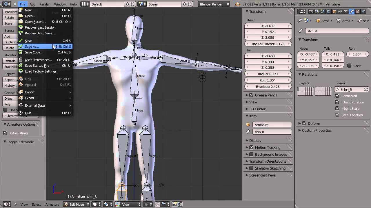 Blender 3D 遊戲角色製作教學 - 5 Rigging & Skinning Part.1 - YouTube