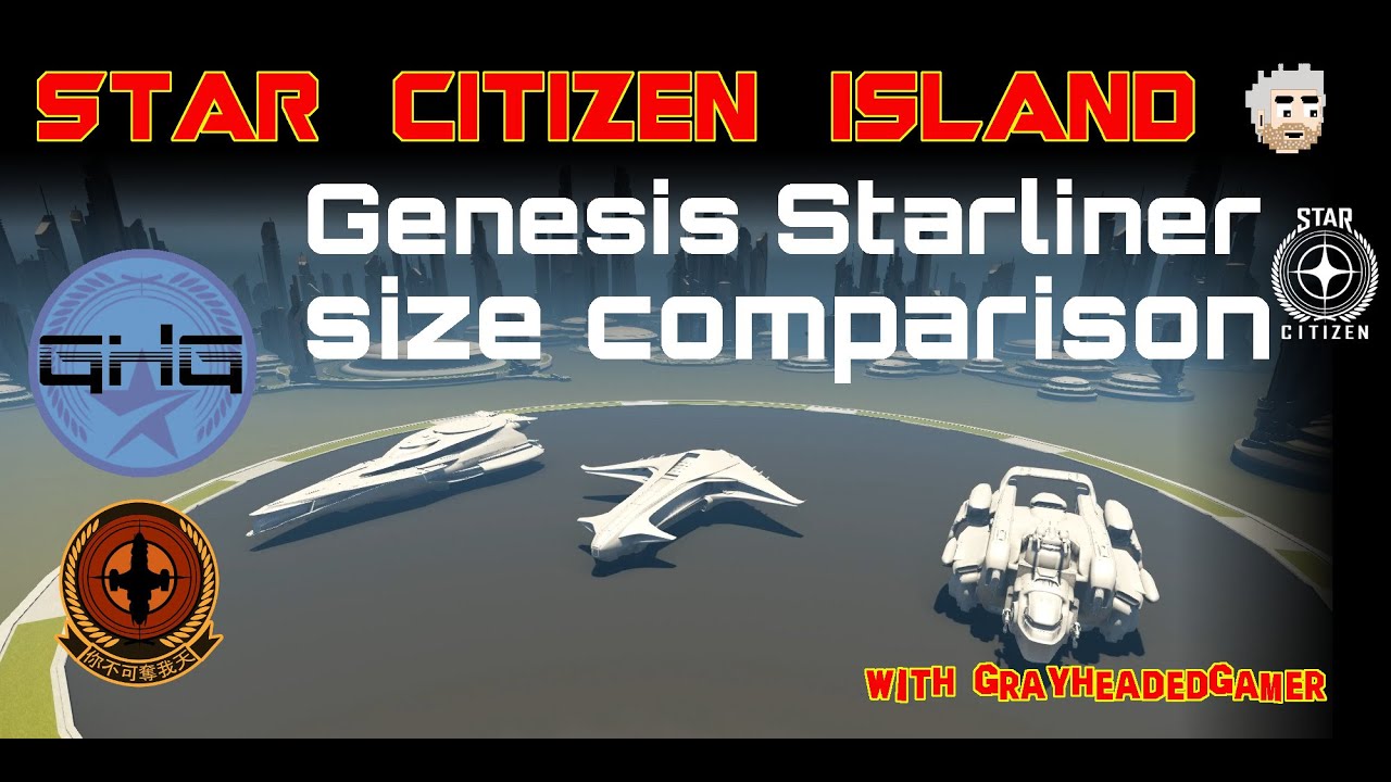 Star Citizen Island - Genesis Starliner size comparison - YouTube