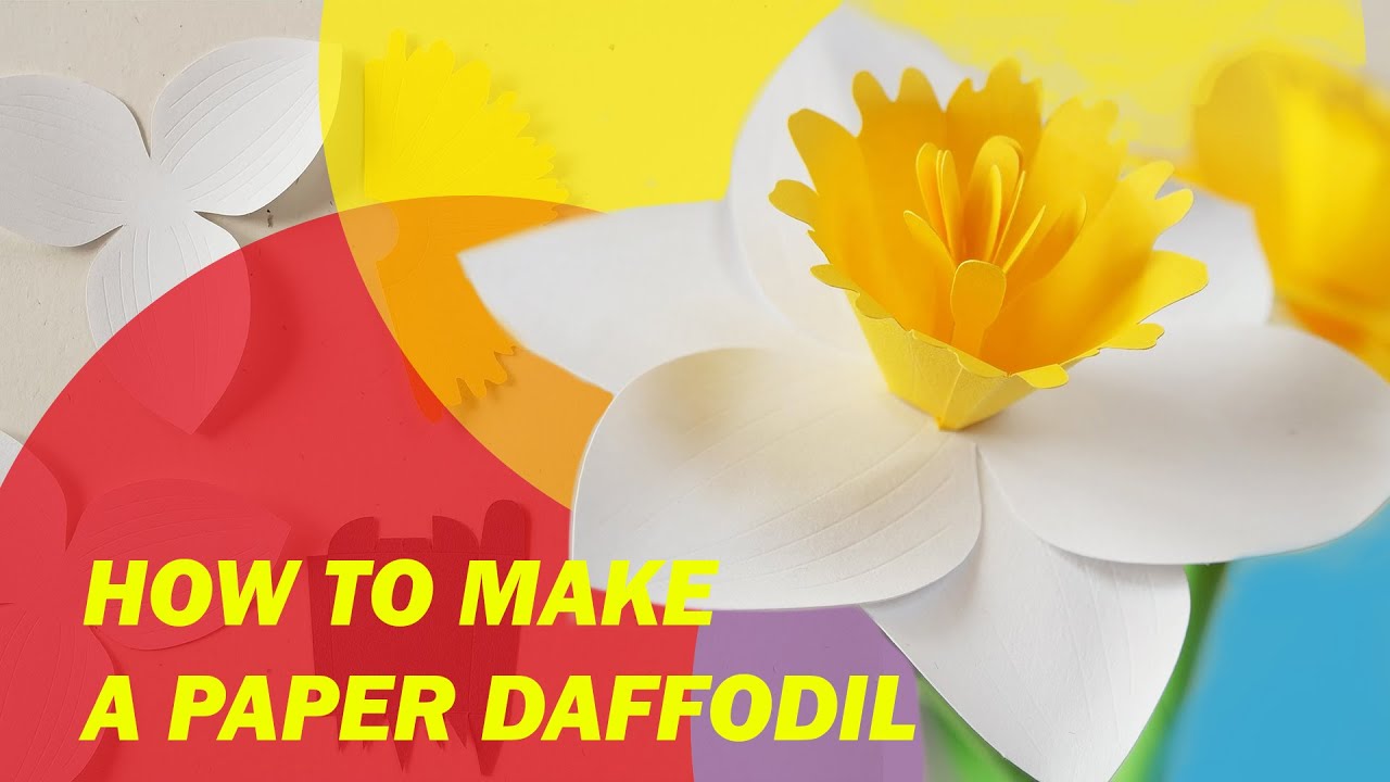 DIY How to make a paper daffodil | Cricut Project - YouTube