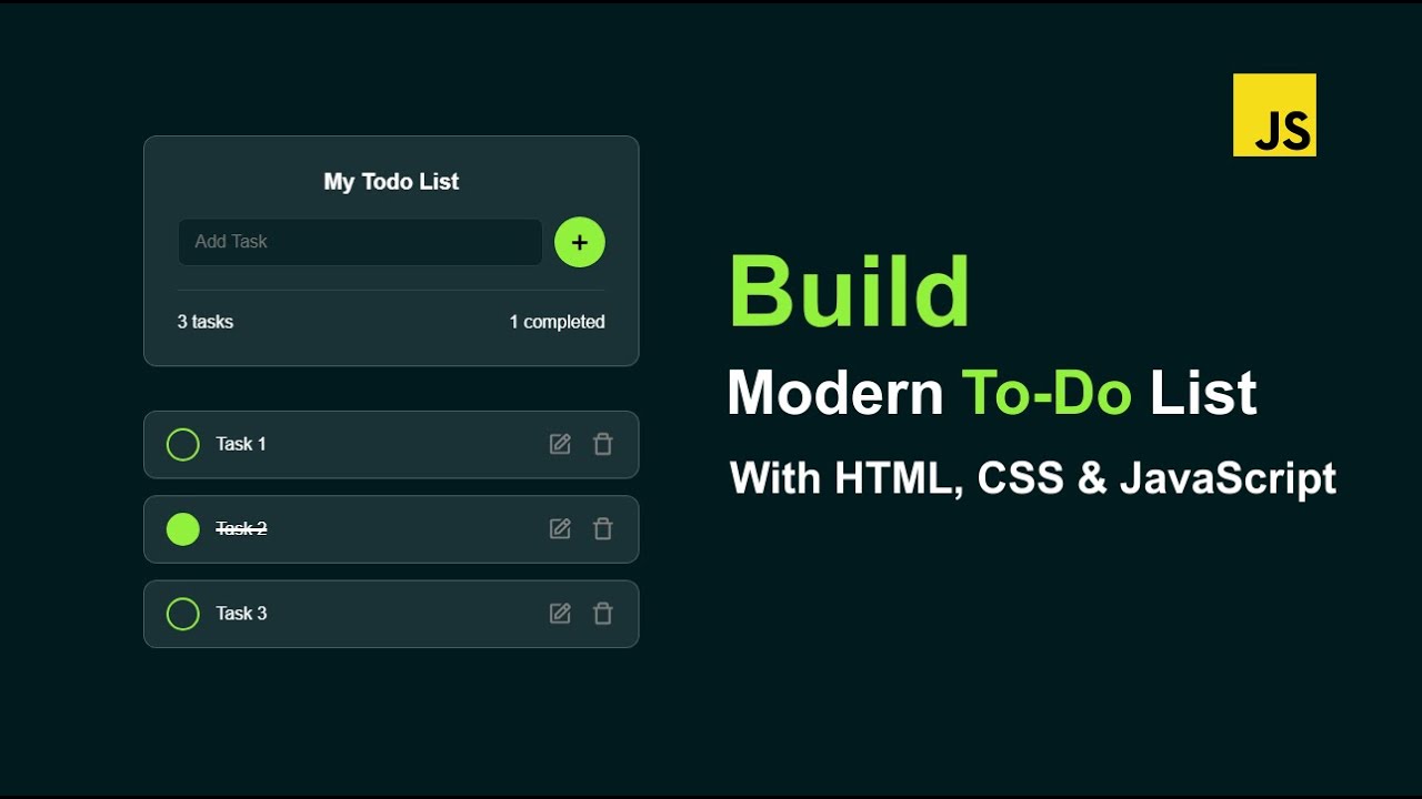 Build A Clean And Simple Todo App Using Html Css And Javascript Youtube